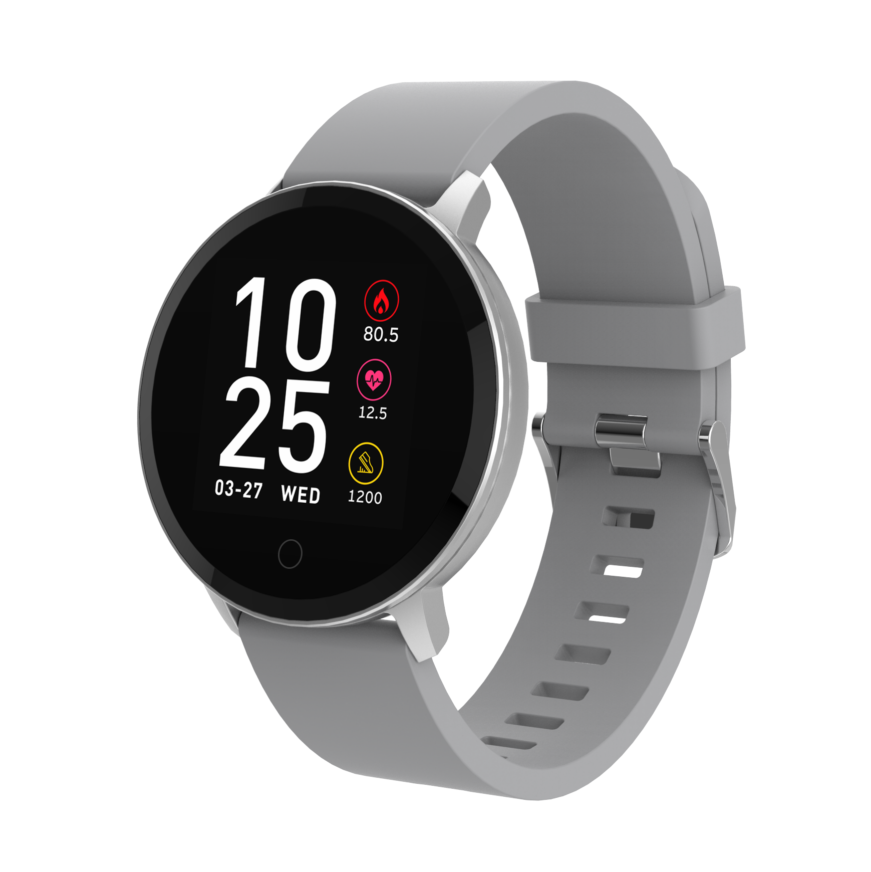 Volkano Active Tech Trend Series Watch with Heart Rate Monitor - Silver ...